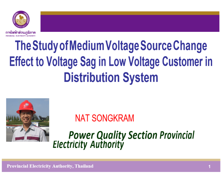 The Study of Medium Voltage Source Change Effect to Voltage Sag in Low ...