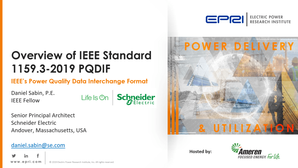 Overview of IEEE Standard 1159.3 – 2019 PQDIF – Power Quality Blog