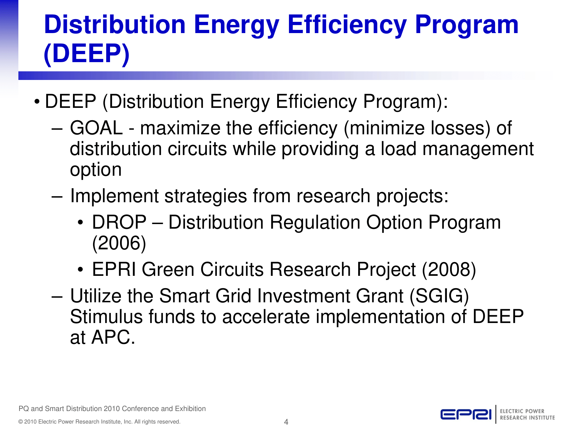 Distribution Energy Efficiency Program (DEEP) – Power Quality Blog