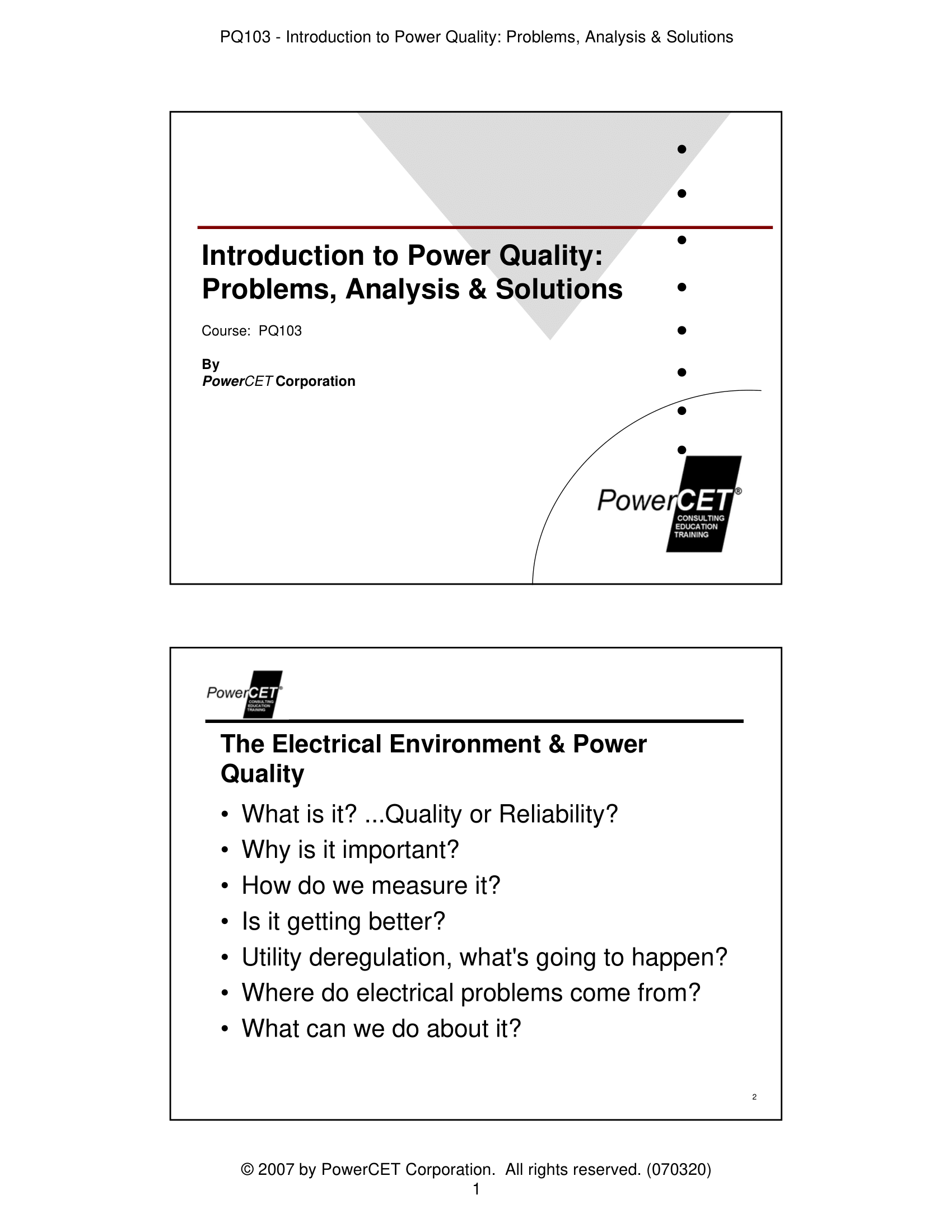 Introduction to Power Quality: Problems, Analysis & Solutions – Power ...