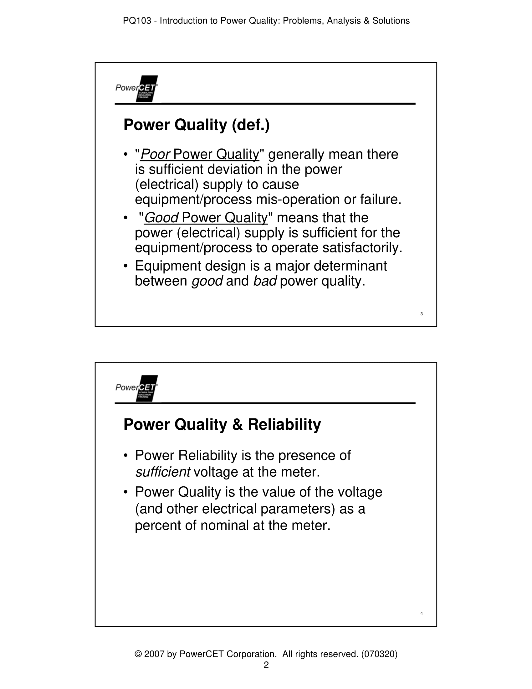 Introduction to Power Quality: Problems, Analysis & Solutions – Power ...