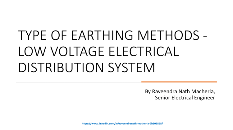 Type of Earthing Methods – Low Voltage Electrical Distribution System ...