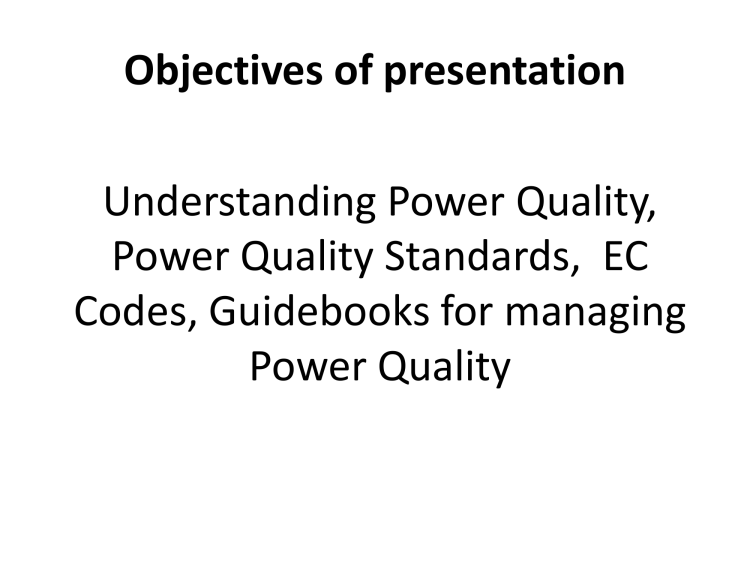 Understanding Power Quality Standards – Power Quality Blog