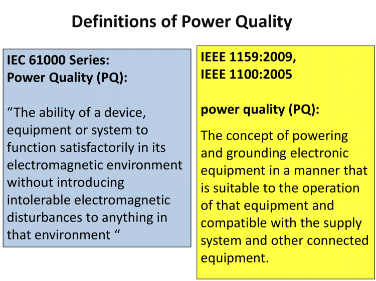 Understanding Power Quality Standards – Power Quality Blog