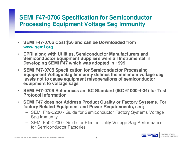 Power Quality Standards: CBEMA, ITIC, SEMI F47, IEC 61000-4-11/34 ...